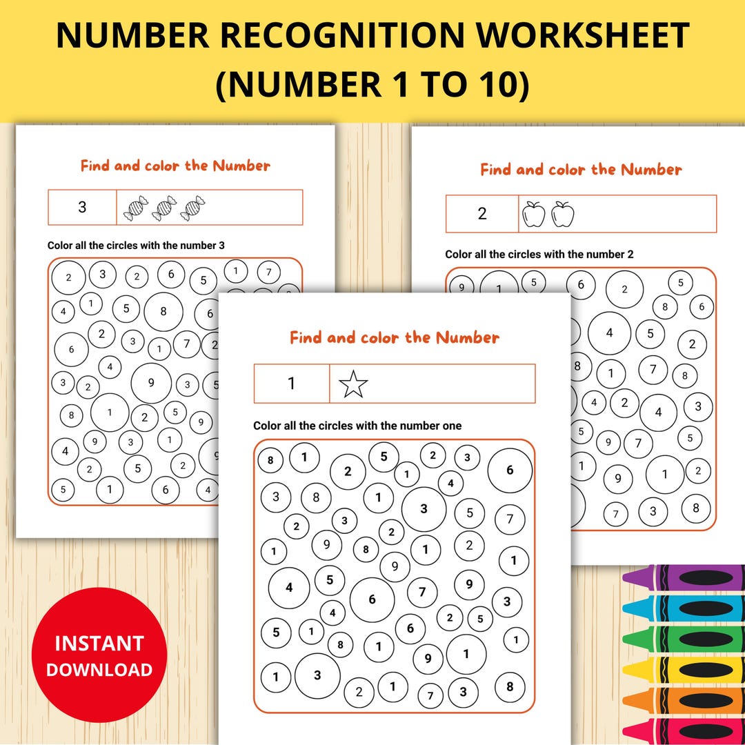 Number Recognition,number Coloring Worksheets,coloring Numbers,dot ...