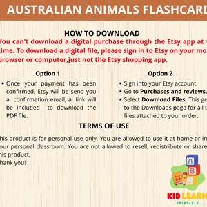 Australian Animal Flashcards,australia Flash Cards,australia Montessori ...