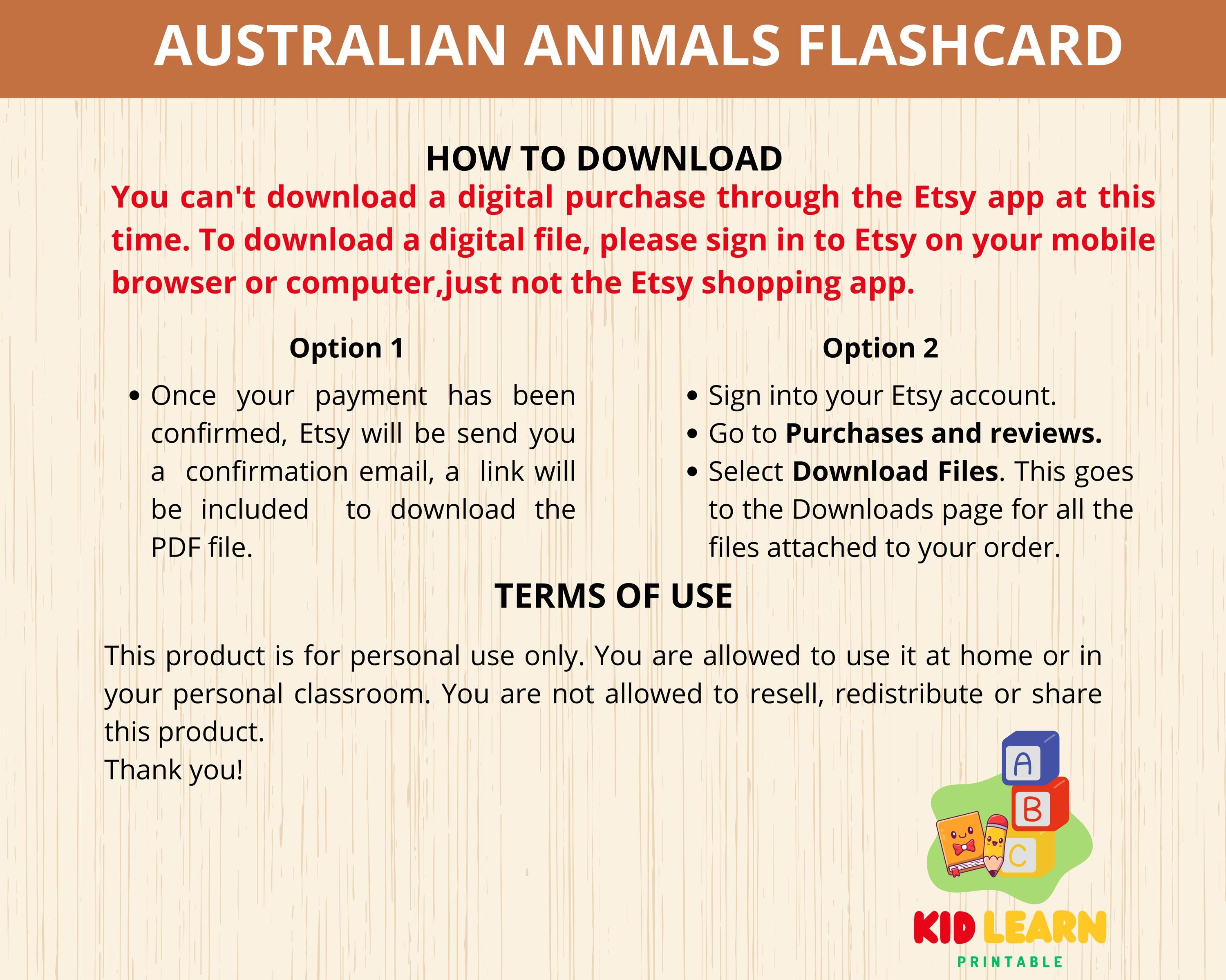 Australian Animal Flashcards,australia Flash Cards,australia Montessori ...