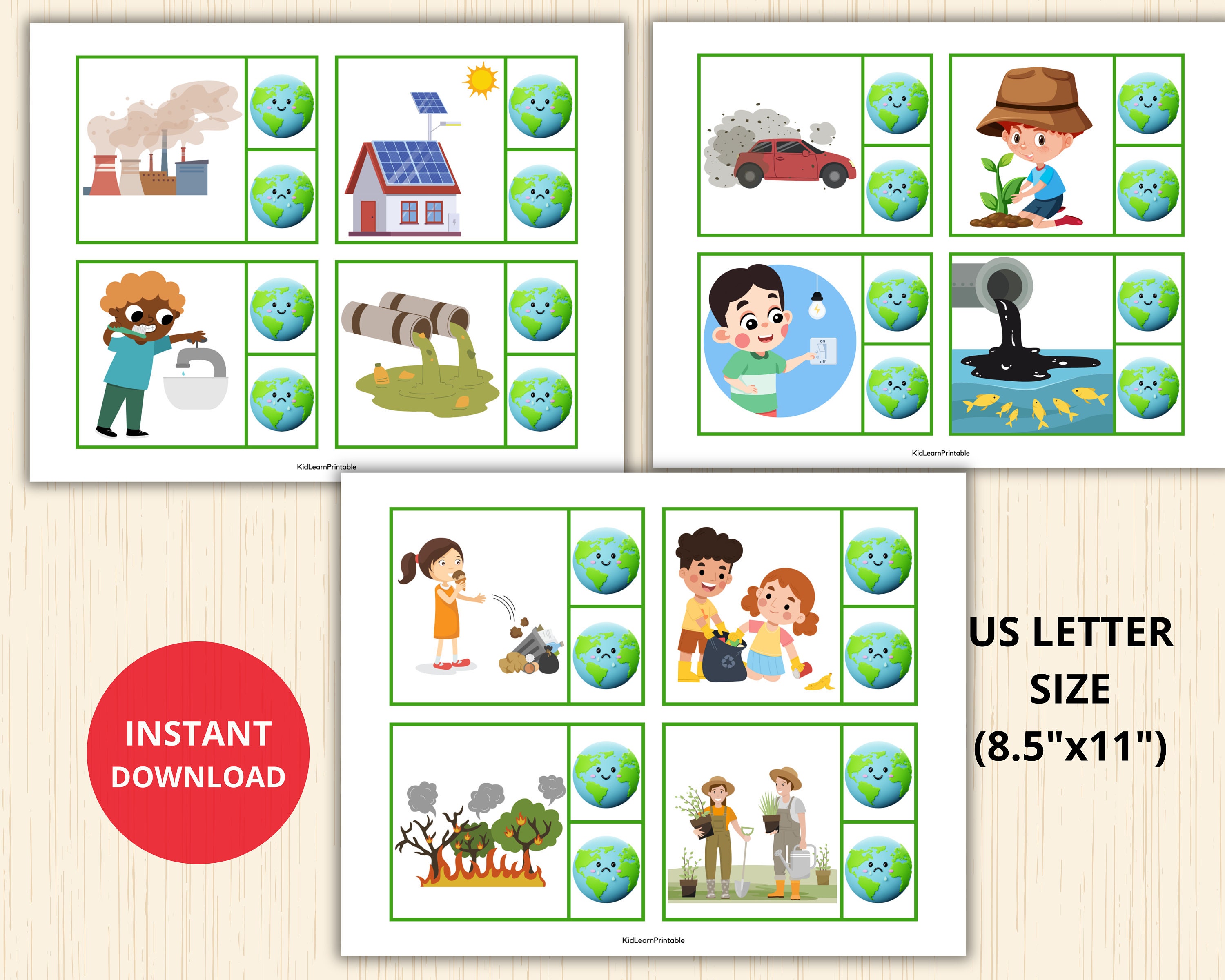 Earth Day Preschool Activity,happy Earth,sad Earth,earth Day Busy Book ...