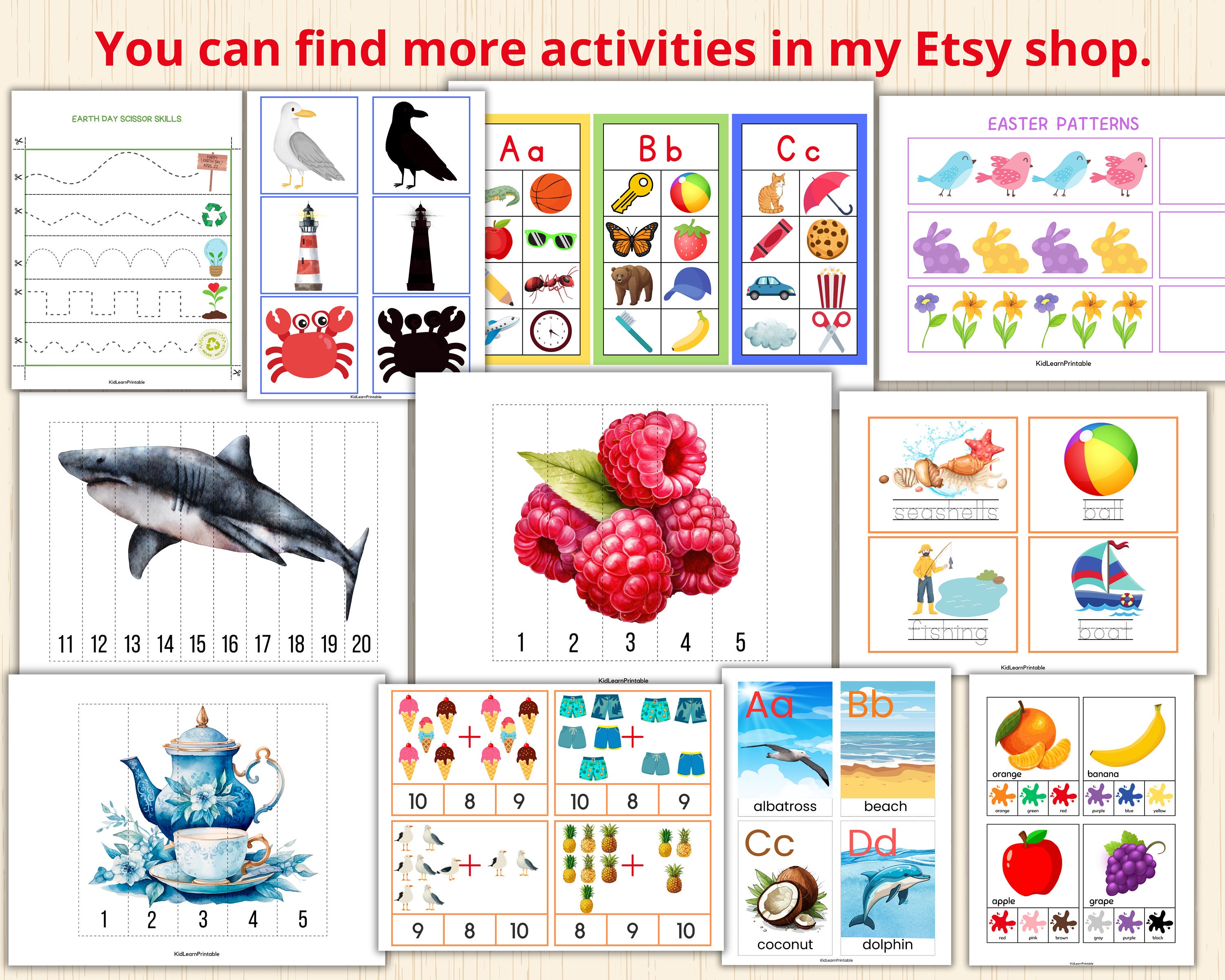 Fruit Count and Clip Cards,numbers 1-20,preschool Math,kindergarten ...