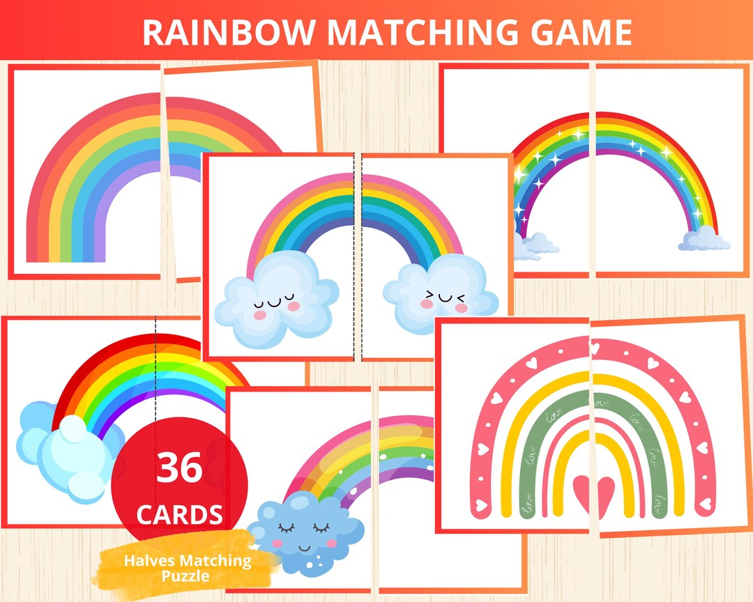 Rainbow Matching Games,rainbow Puzzles,spring Symmetry Puzzle,st ...