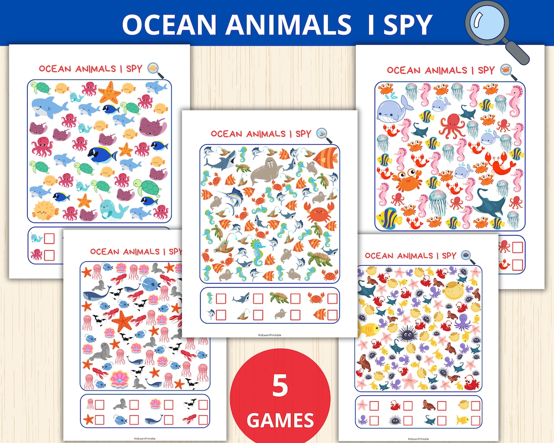 Ocean Animals I Spy Counting Activity,under the Sea,look and Find ...