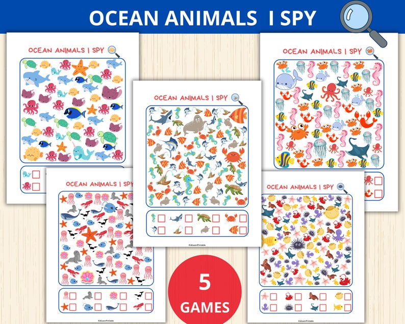 Ocean Animals I Spy Counting Activity,under the Sea,look and Find ...