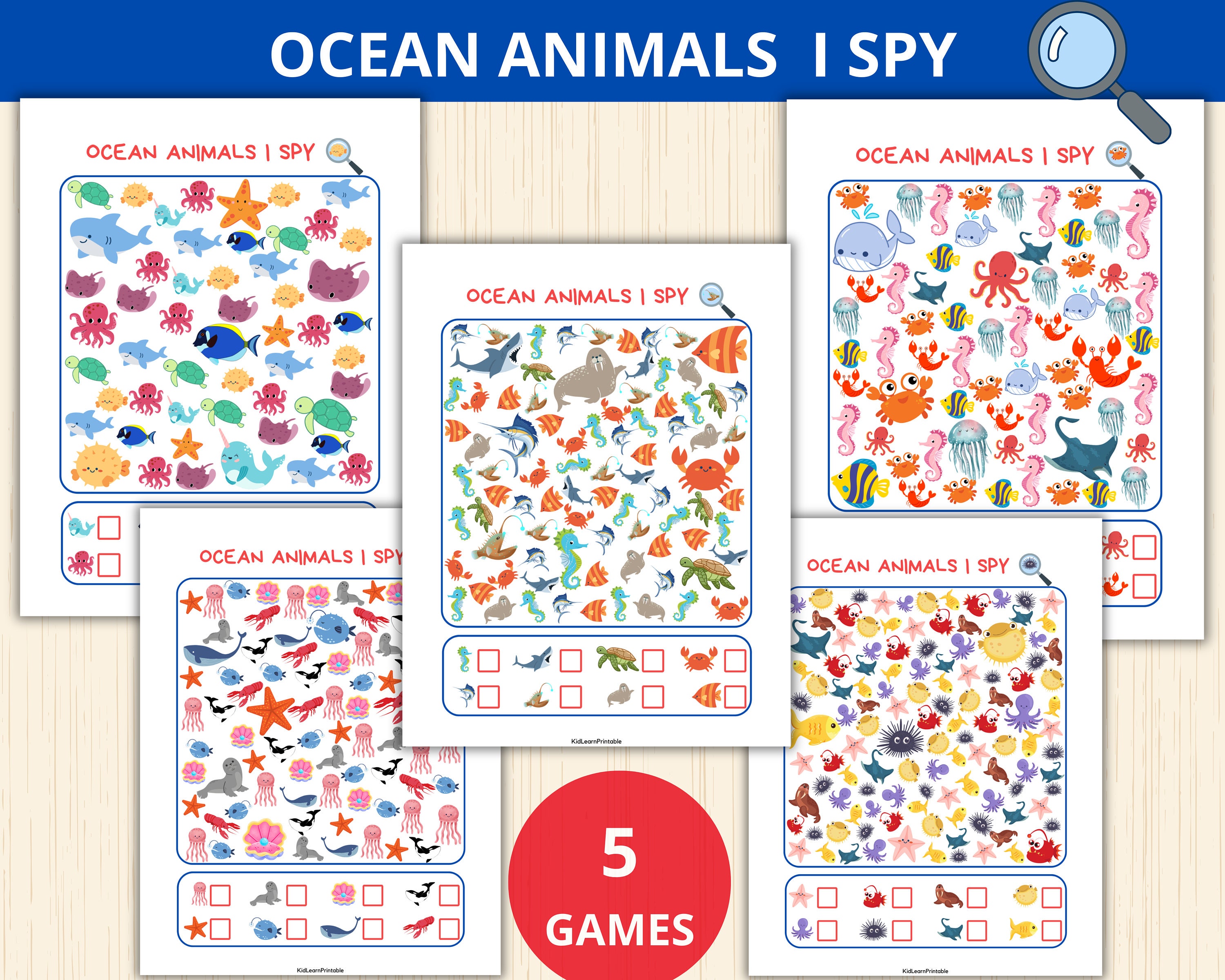 Ocean Animals I Spy Counting Activity,under the Sea,look and Find ...
