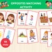 Opposites Matching Flashcards,opposites Flashcards for Kids, Pairing ...