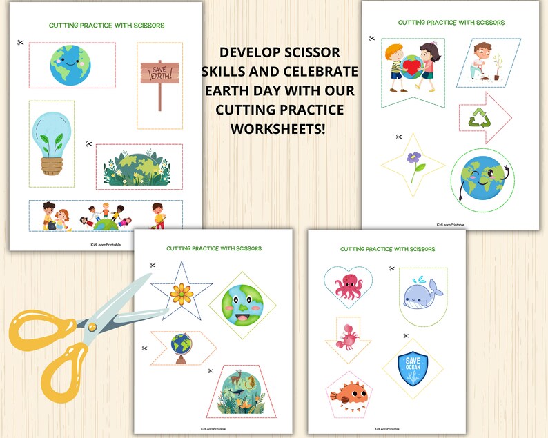 Earth Day Scissor Skills Practice: Spring Cutting Strips (PDF) - Etsy
