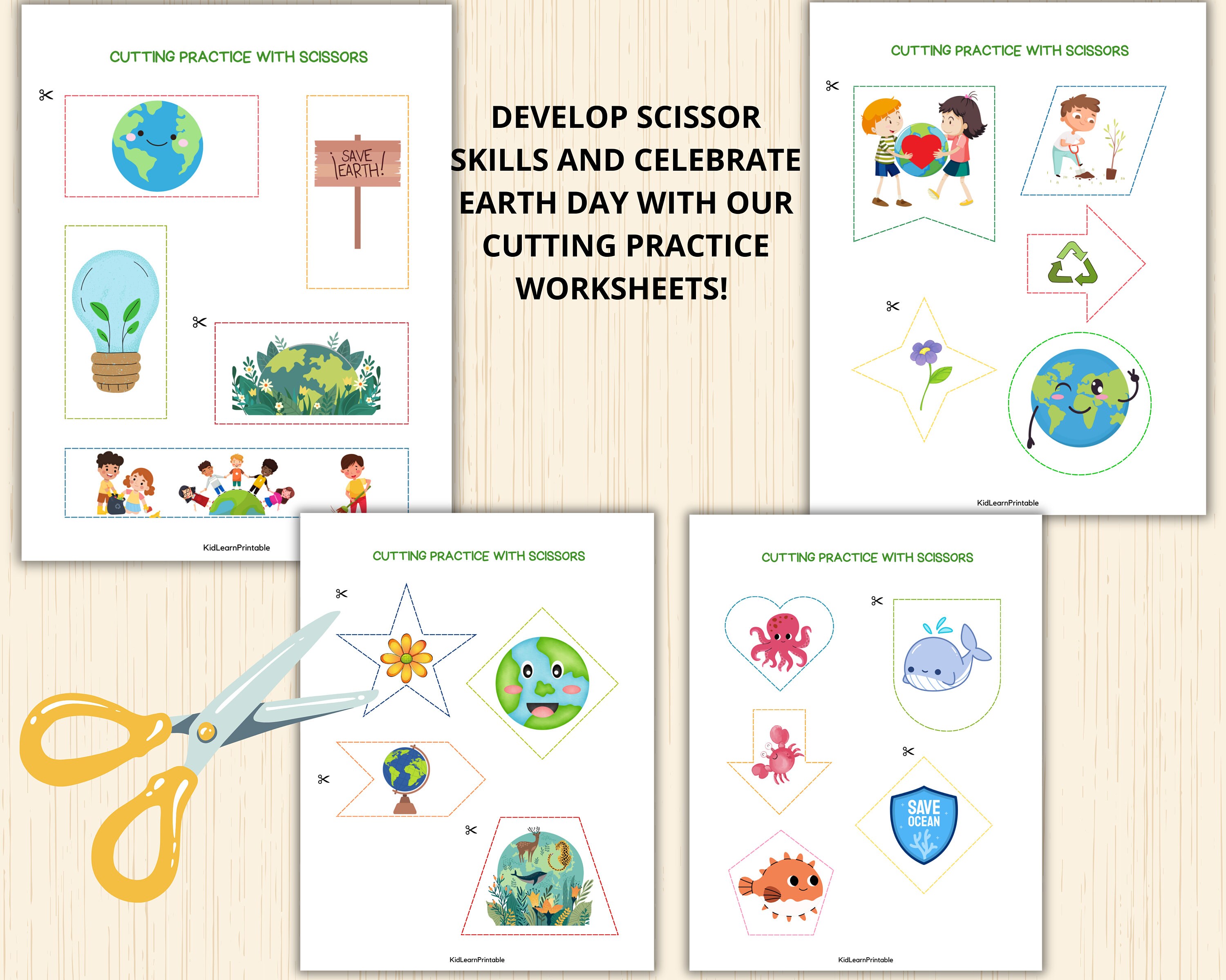 Earth Day Cutting Practice,spring Scissor Strips,scissor Skills ...