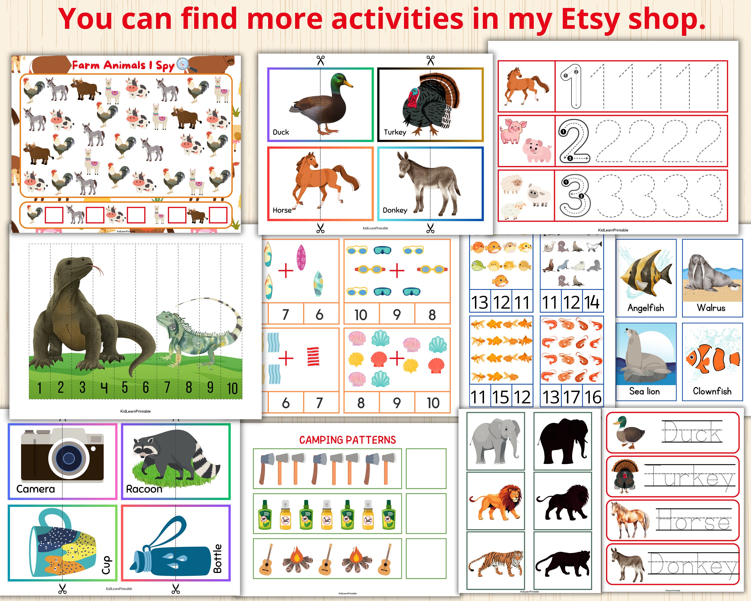 Zoo Animals Beginning Sounds,zoo Montessori,animals Preschool,preschool ...