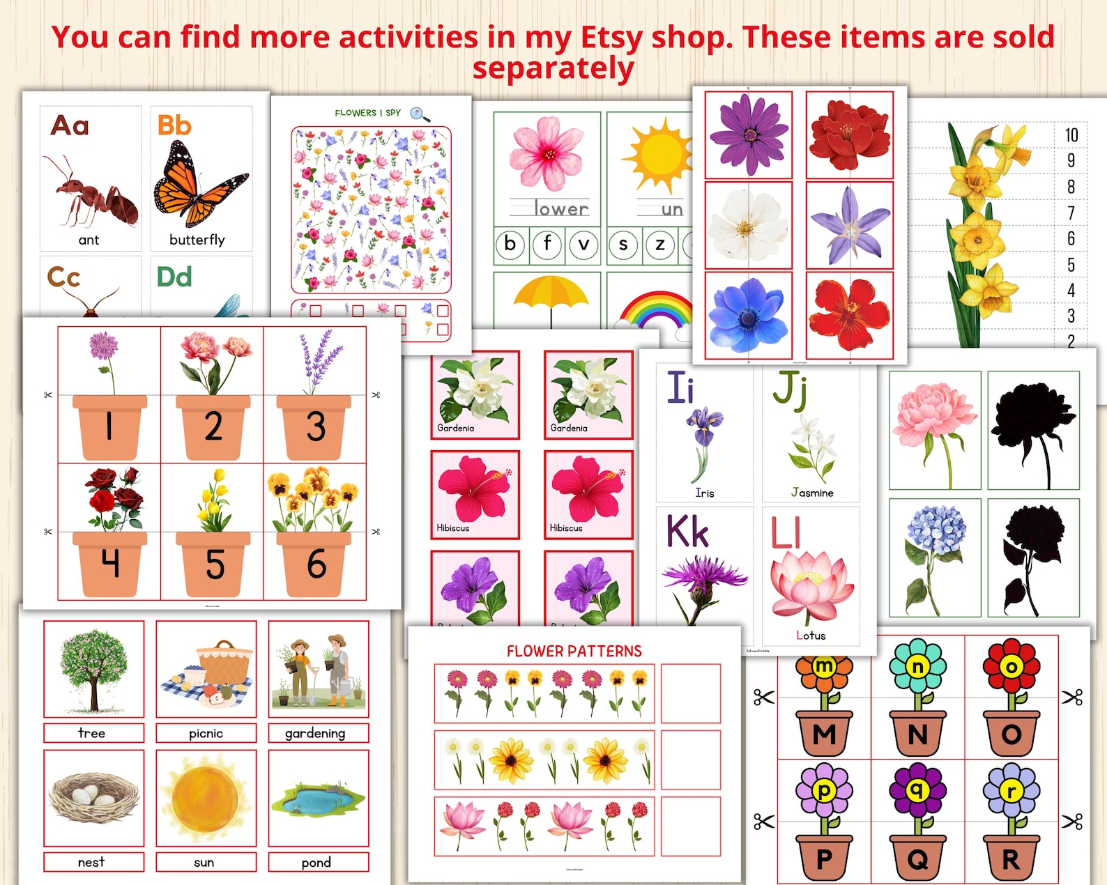 Flower Number Matching,flower Counting Game,spring Counting Numbers ...