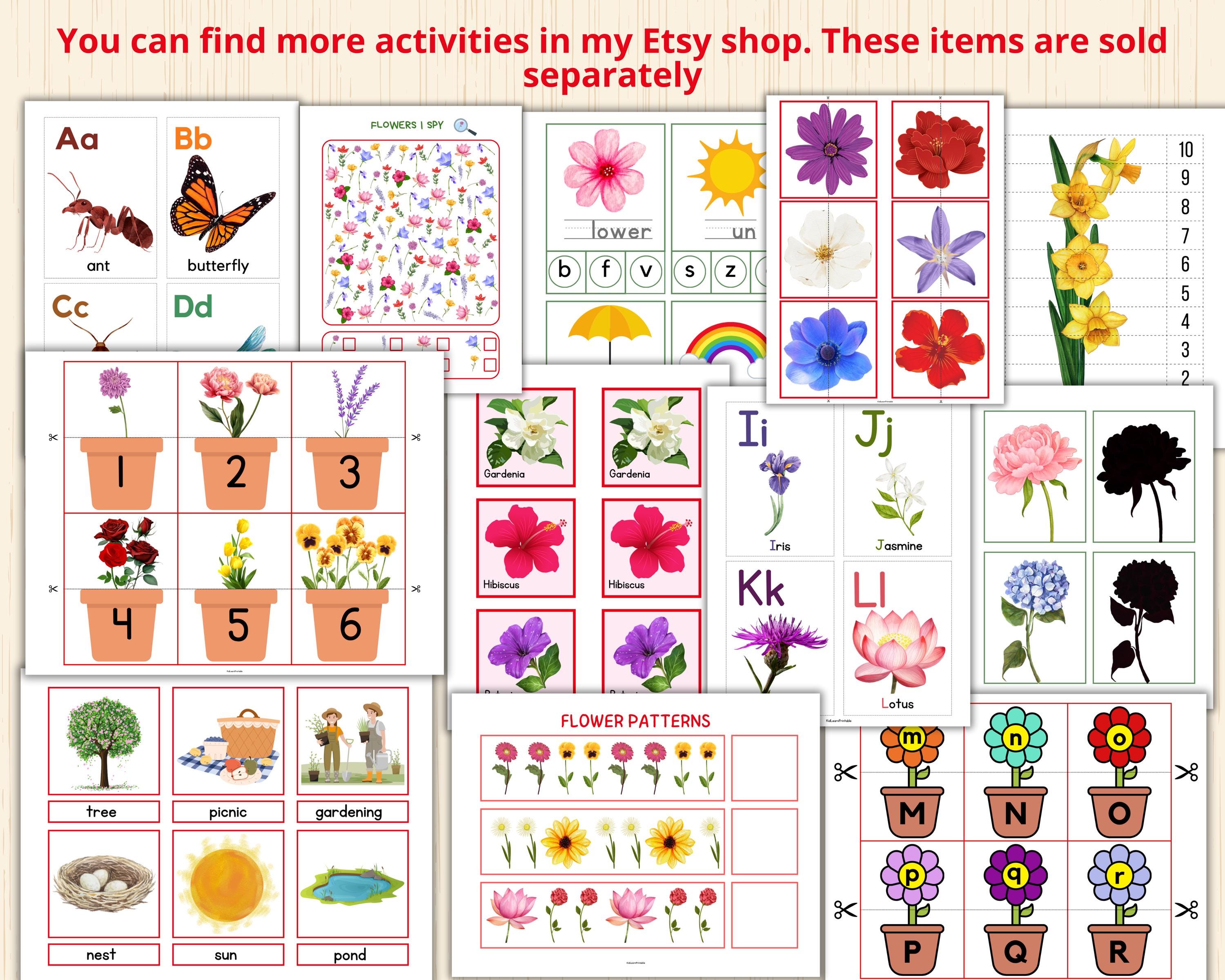 Flower Number Matching,flower Counting Game,spring Counting Numbers ...