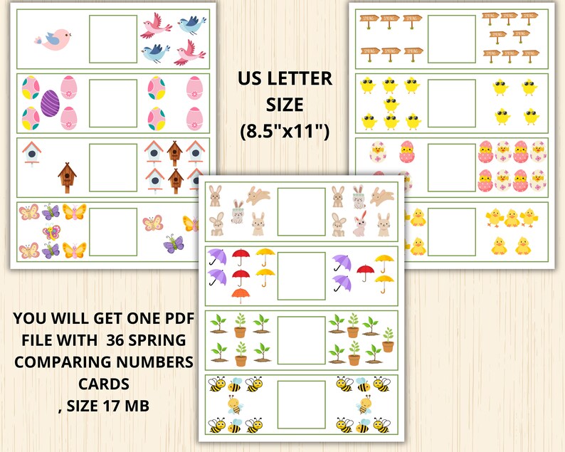 Spring Preschool,spring Math,comparing Quantities,comparing Numbers ...