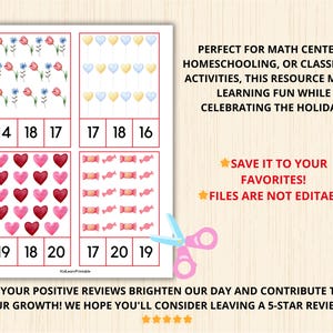 Valentine Count and Clip Cards,valentine's Day Math Activity,counting ...