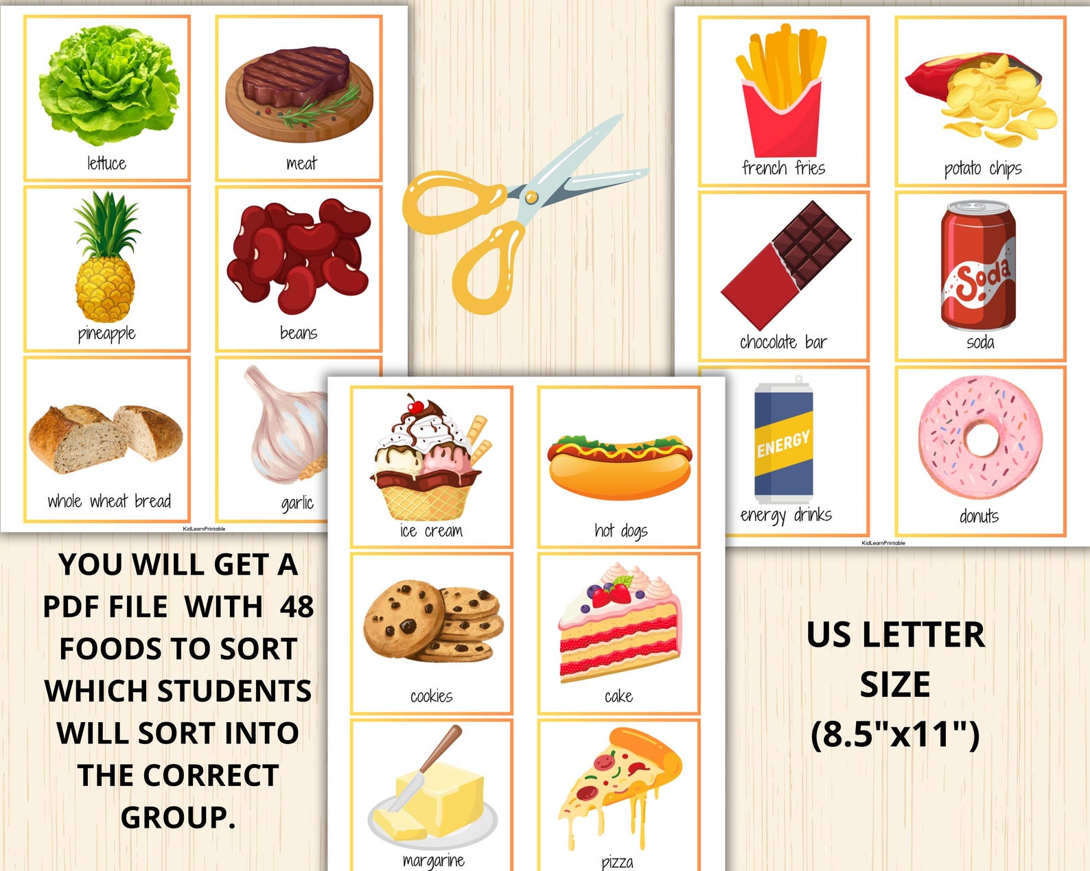 Healthy or Unhealthy Food Sorting Game,nutrition Food Kindergarten ...