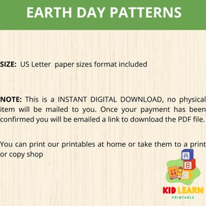Earth Day Patterns,earth Day Busy Book,earth Day Activity, Cut and ...