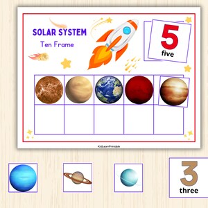Solar System Ten Frame,printable Solar System,solar System Flash Cards ...