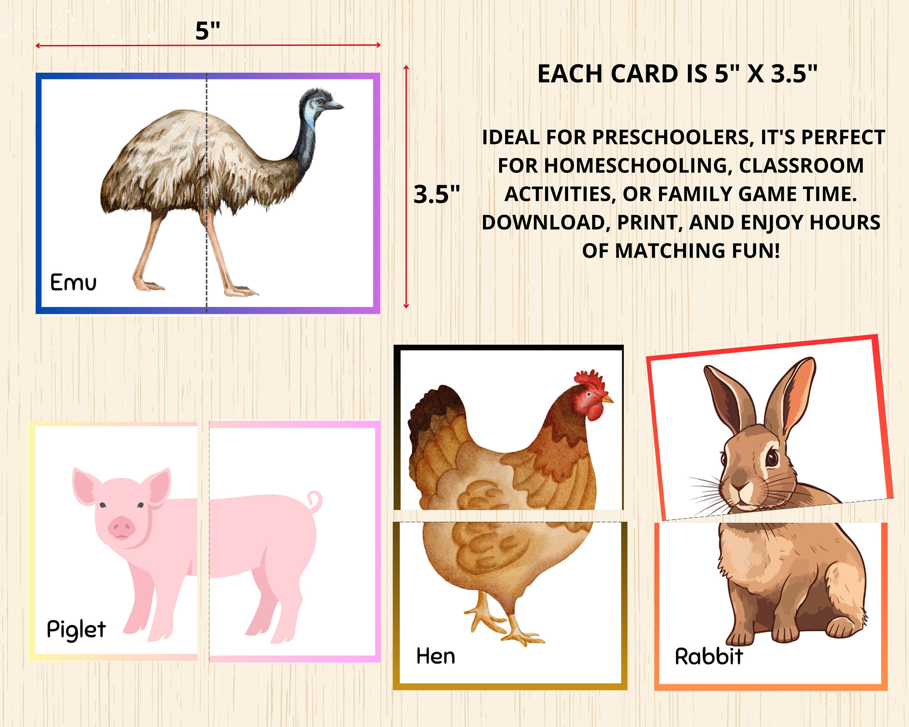 Farm Animals Matching Game,farm Animals Puzzle Pair,puzzle Symmetry ...