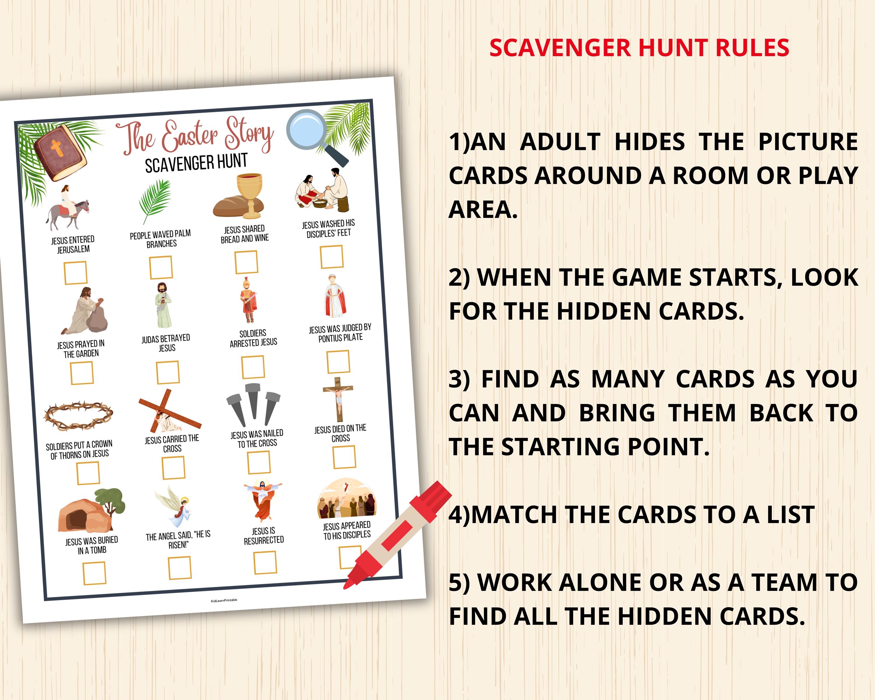 The Easter Story Scavenger Hunt,easter Scavenger Hunt,christian Easter ...