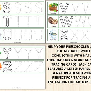 Nature Alphabet Cards Tracing Letters,nature Alphabet Cards,letter ...