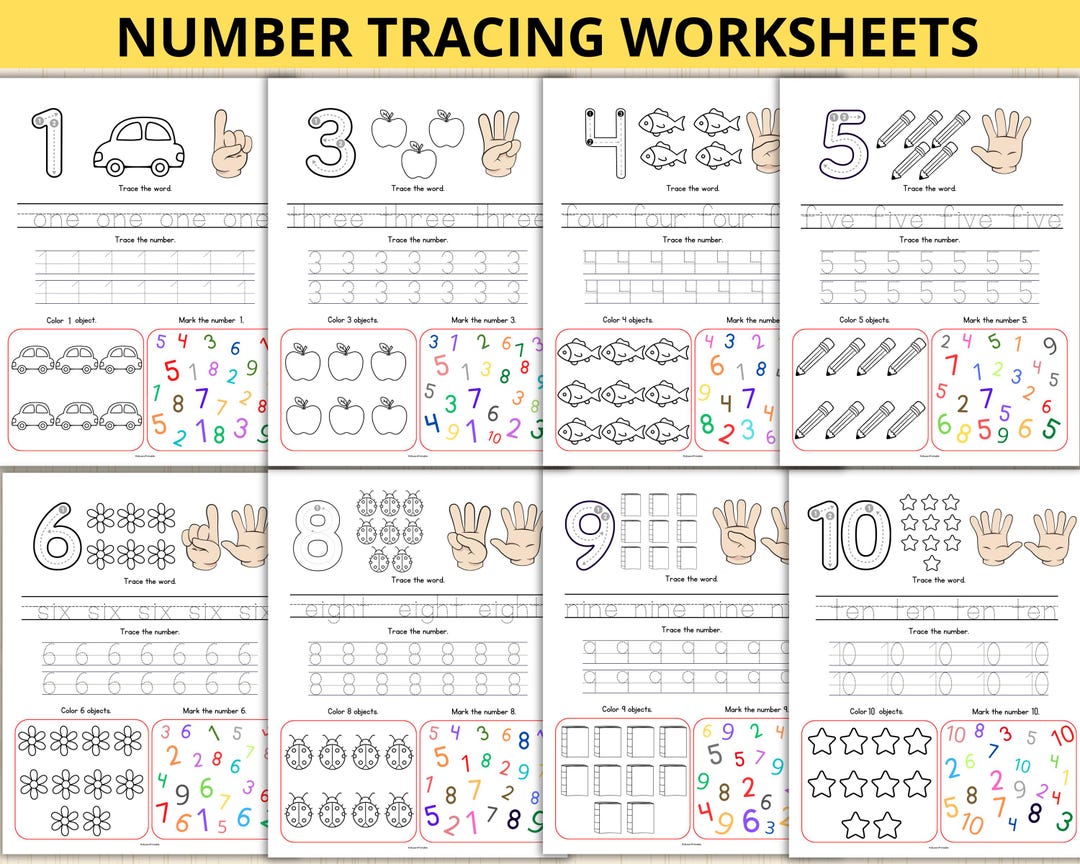 Number Tracing Worksheets,number Tracing Sheet,traceable Numbers ...