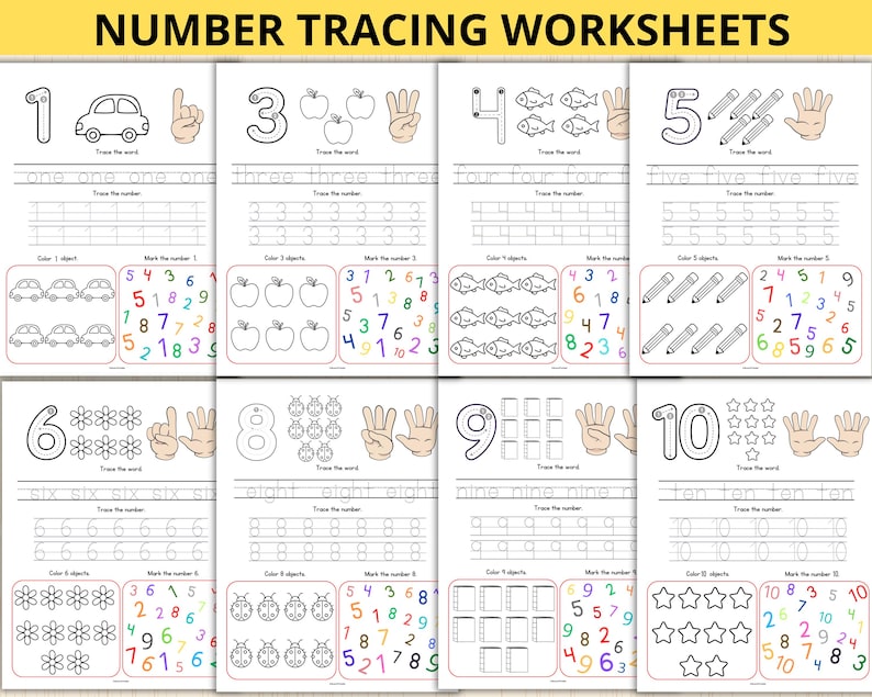 Number Tracing Worksheets,number Tracing Sheet,traceable Numbers ...