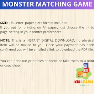 Monster Matching Games,2-piece Puzzles,monster Lovers,toddler Puzzle ...