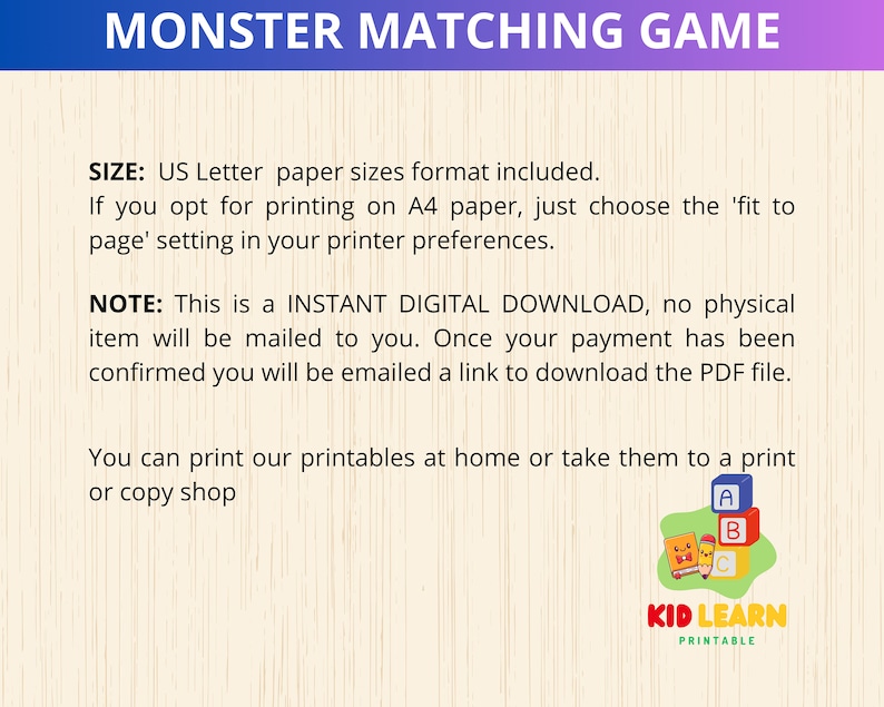 Monster Matching Games,2-piece Puzzles,monster Lovers,toddler Puzzle ...