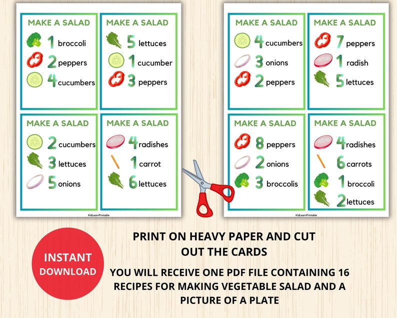 Healthy Foods,make a Vegetable Salad,pretend Play,kindergarten ...