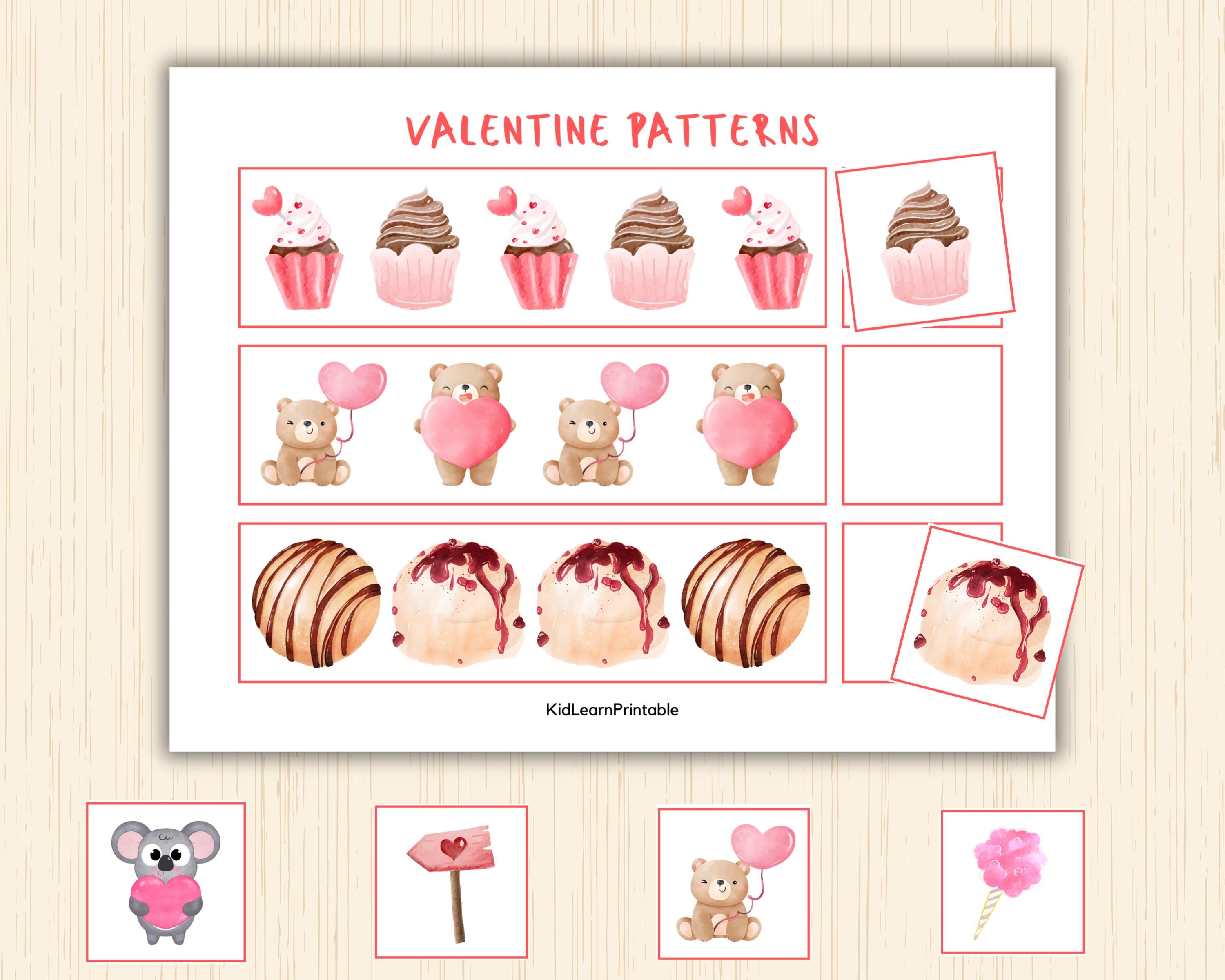 Valentine Patterns,what Comes Next,valentine's Day Activity for Kids ...