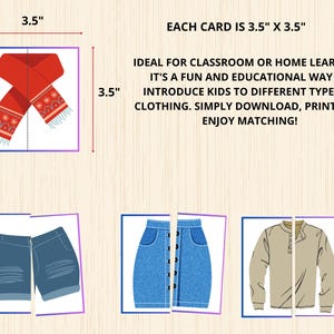 Clothes Matching Game,clothing Activity for Kids,montessori Clothes ...