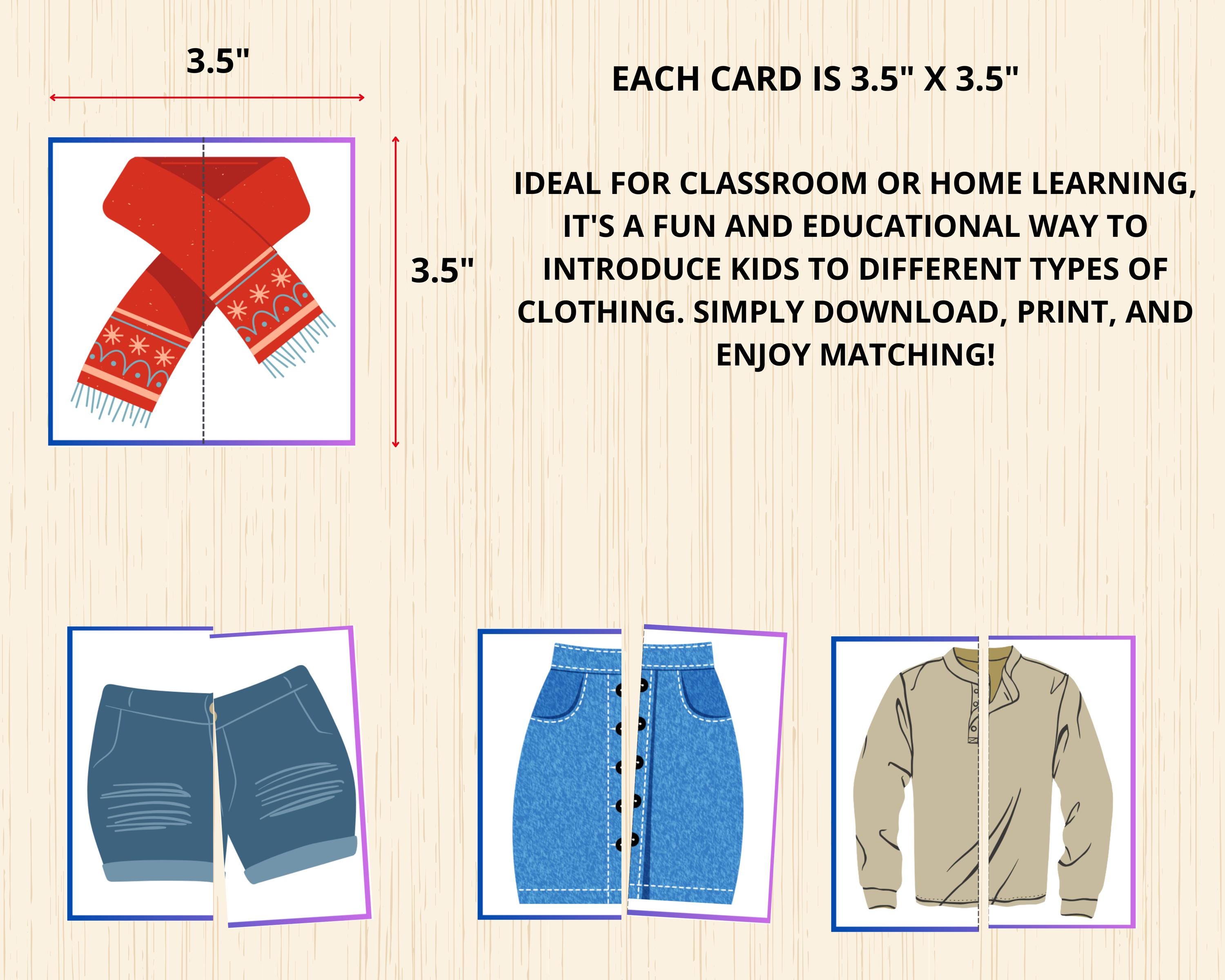 Clothes Matching Game,clothing Activity for Kids,montessori Clothes ...