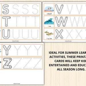 Summer Alphabet Cards,summer Alphabet Cards Tracing Letters,letter ...