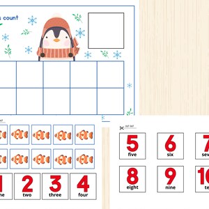 Winter Counting Practice 1-10,count Match,matching Activity,preschool ...