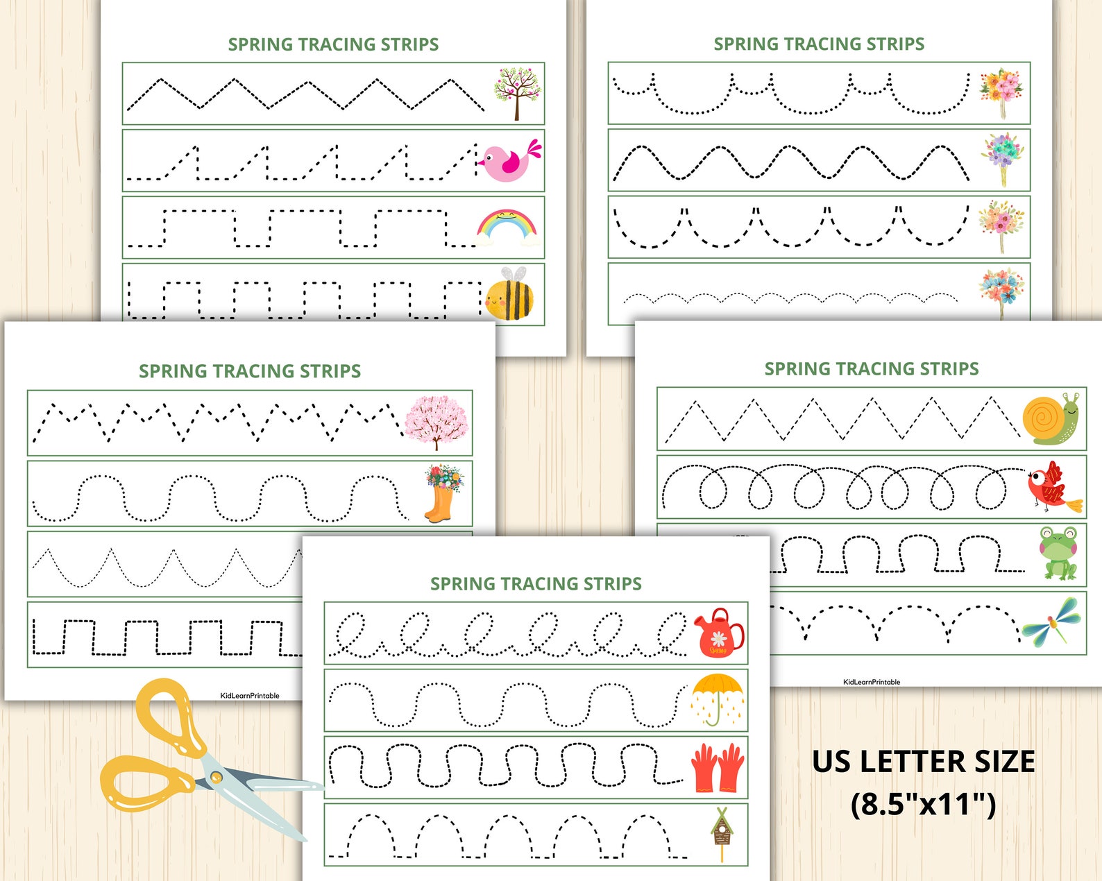 Spring Tracing Practice,tracing Strips,lines Tracing,handwriting ...
