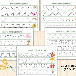 Spring Tracing Practice,tracing Strips,lines Tracing,handwriting ...