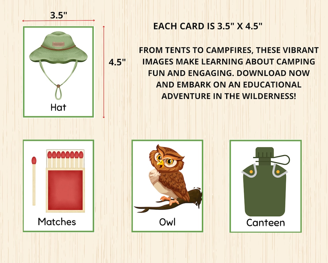 Camping Flash Cards,alphabet Flashcards,kindergarten Prek,seasonal ...