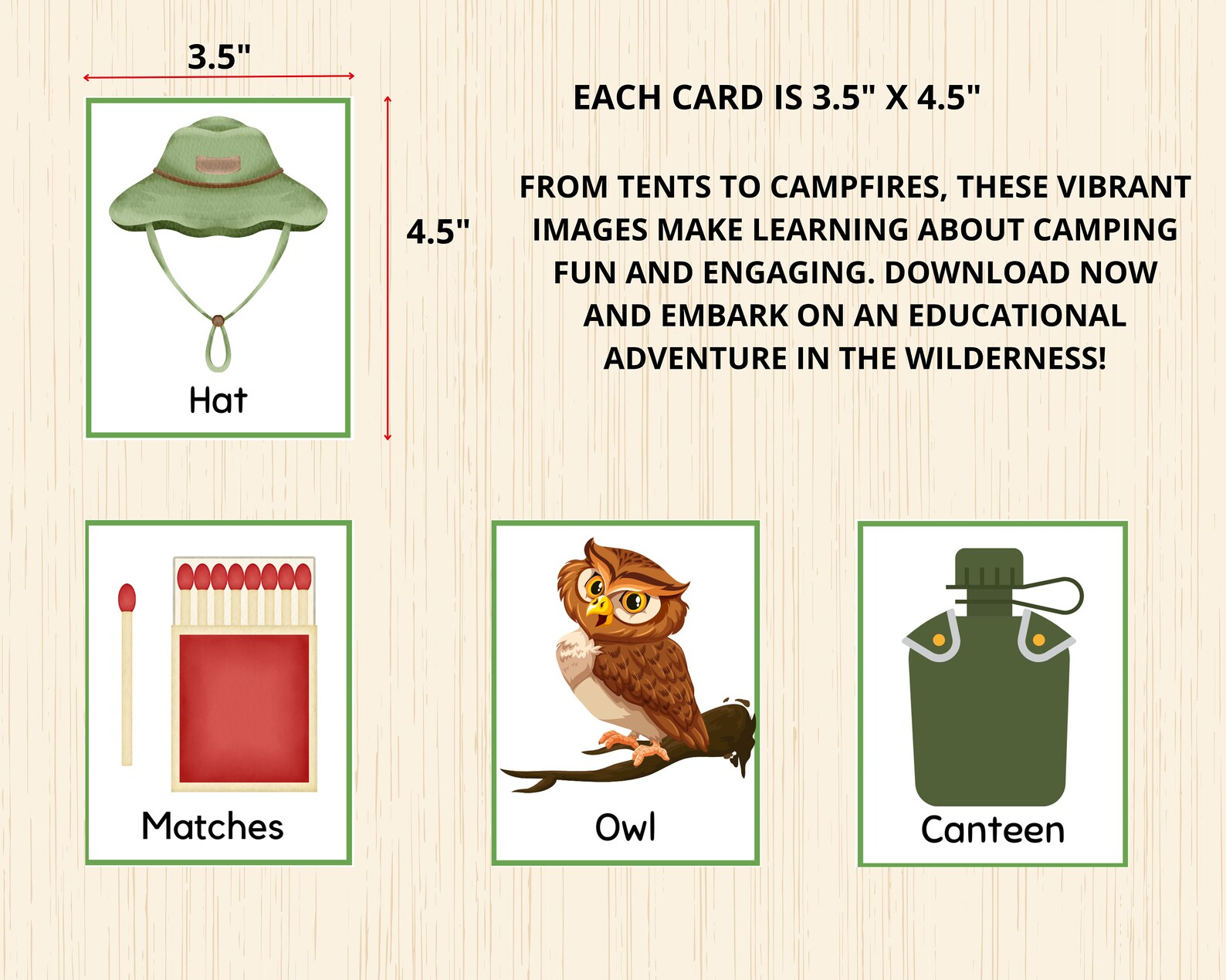 Camping Flash Cards,alphabet Flashcards,kindergarten Prek,seasonal ...