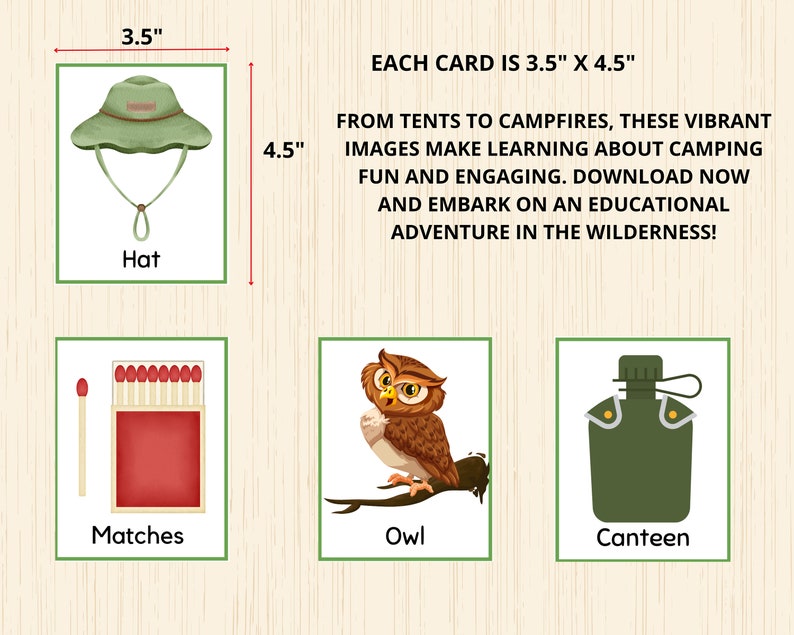 Camping Flash Cards,alphabet Flashcards,kindergarten Prek,seasonal ...