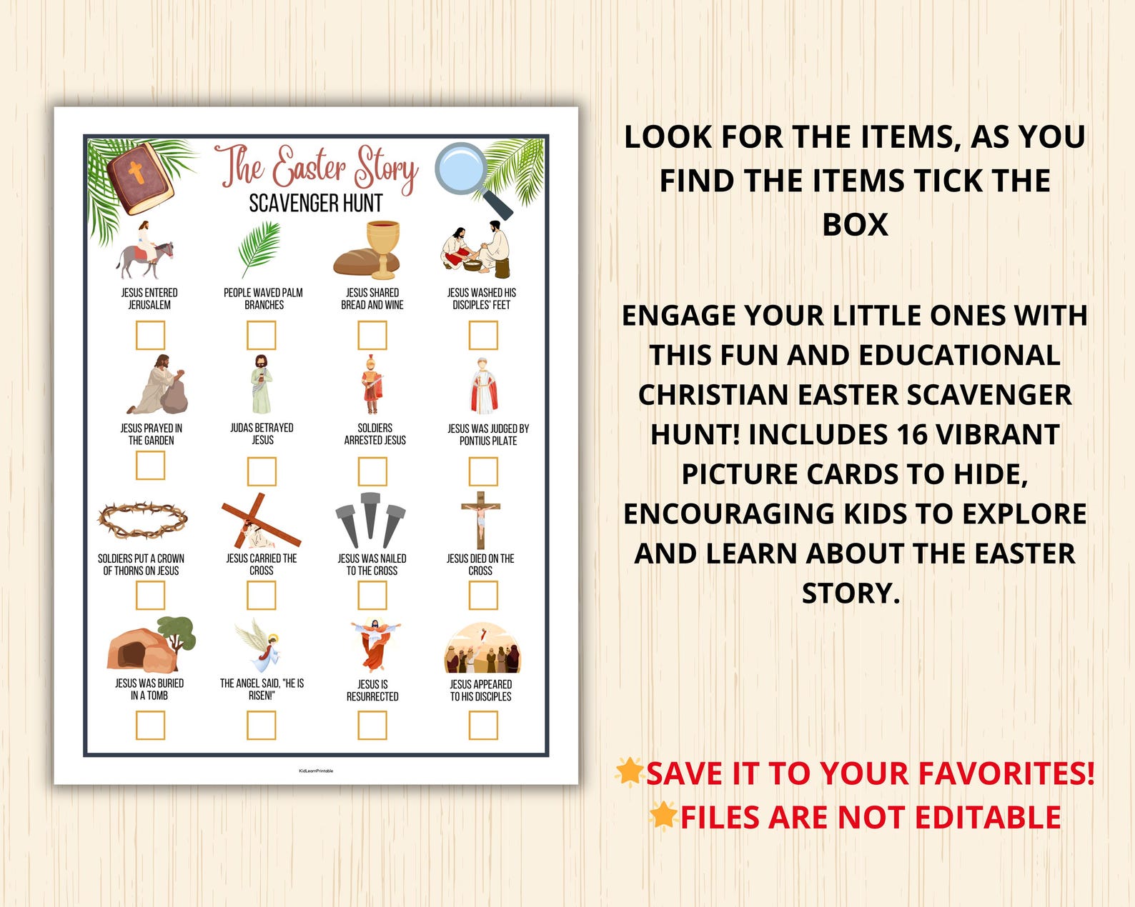 The Easter Story Scavenger Hunt,easter Scavenger Hunt,christian Easter ...