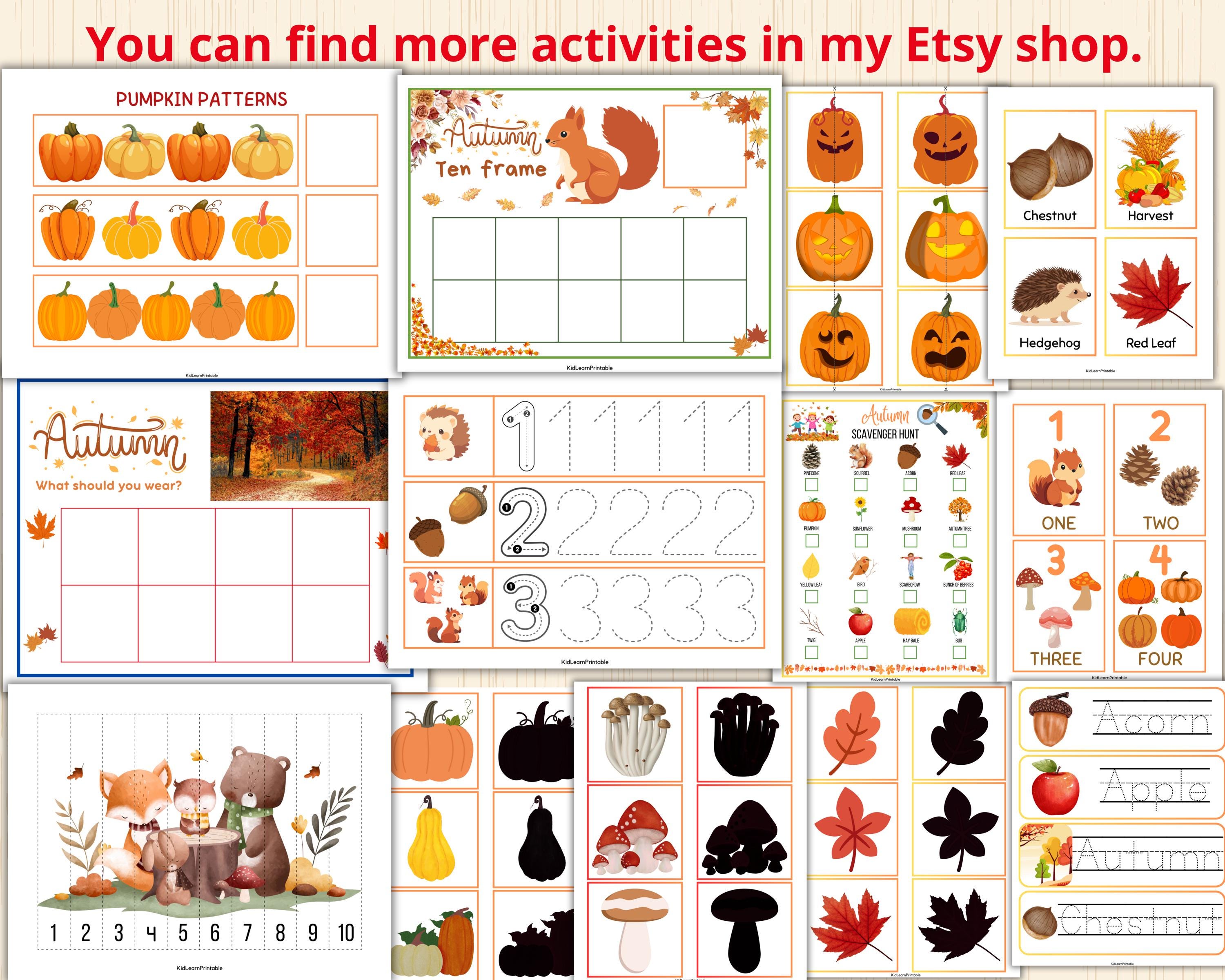 Autumn Color Sorting Activity,color Matching Game,autumn Leaves Colour ...