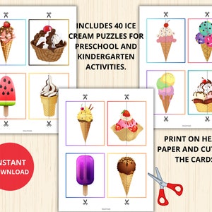 Ice Cream Matching Activity,summer Puzzles,symmetry Puzzles,popsicles ...