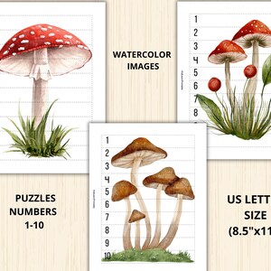 Preschool Autumn,mushroom Puzzle Number Sequence,mushroom Number ...