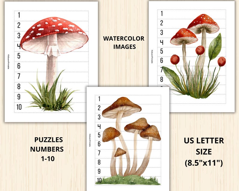 Preschool Autumn,mushroom Puzzle Number Sequence,mushroom Number ...