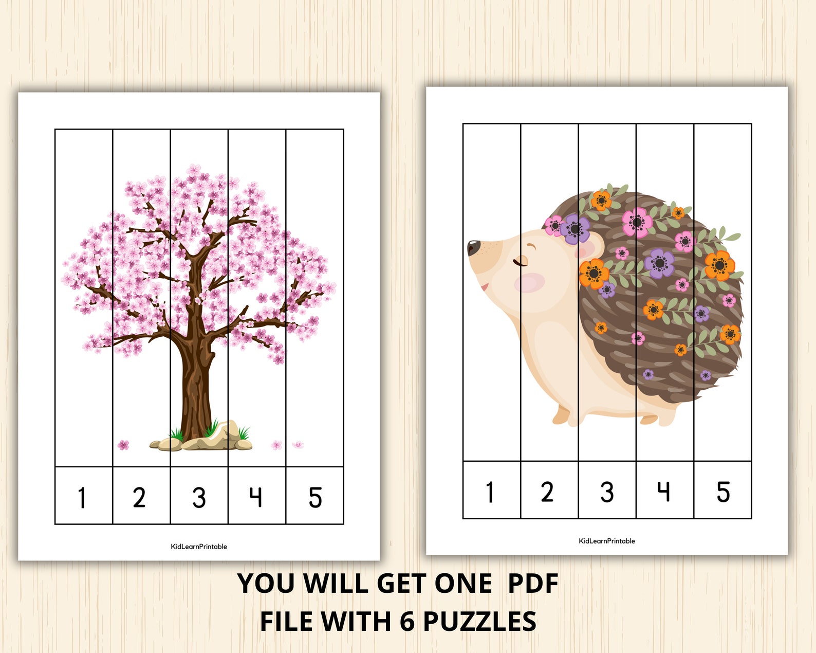 Spring Number Puzzles, Montessori Spring Printable, Number Sequence ...