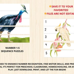 Australian Animals Number Puzzles,animals Number Sequence,australia ...
