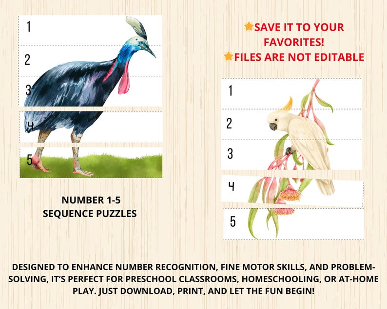 Australian Animals Number Puzzles,animals Number Sequence,australia ...