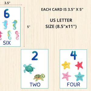 Ocean Number 1-10 Flashcards,sea Animals Number Cards,sea Animals ...
