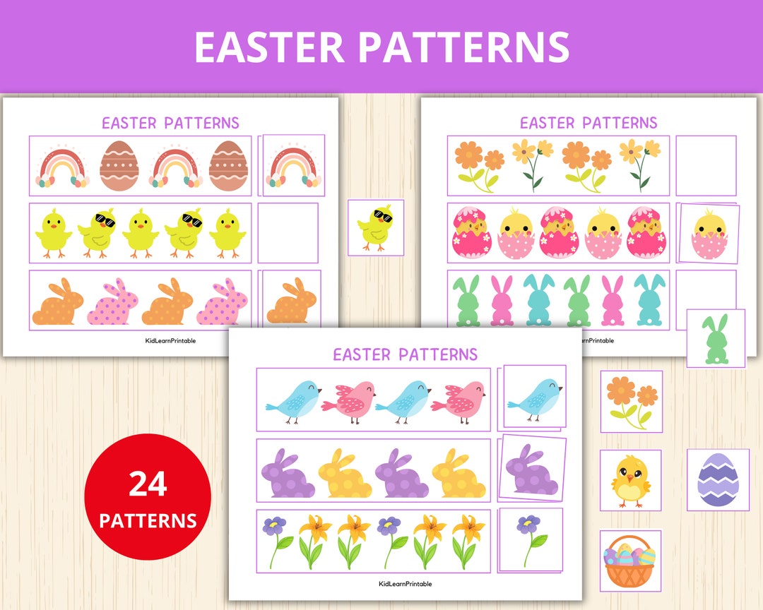 Easter Patterns,what Comes Next,pattern Whorksheets,learning Patterns ...
