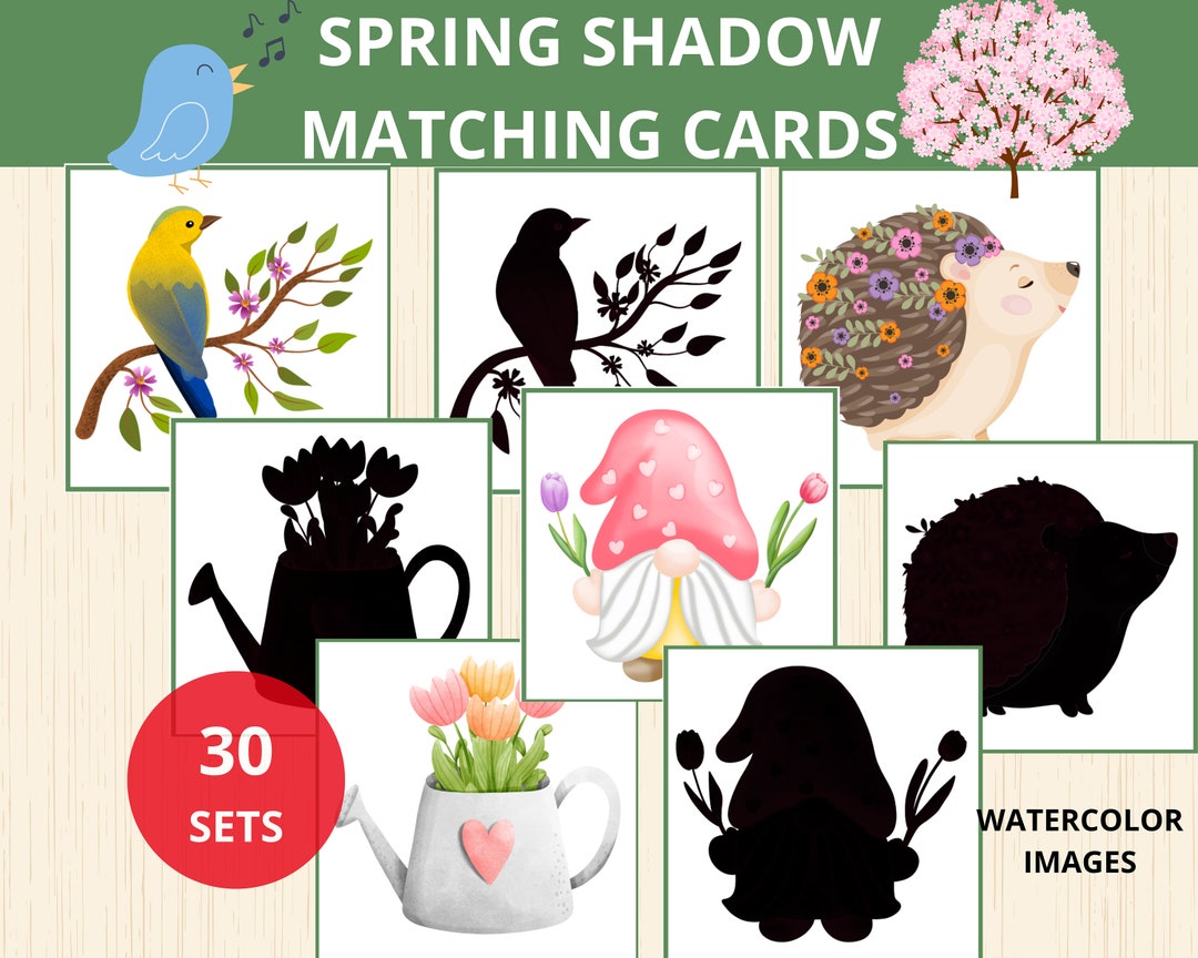 Spring Shadow Matching Cards,spring Match the Pictures,matching ...
