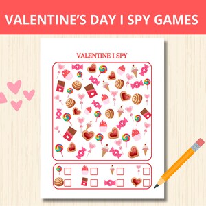 Valentine's Day I Spy,printable Family Games,preschool Valentines,math ...